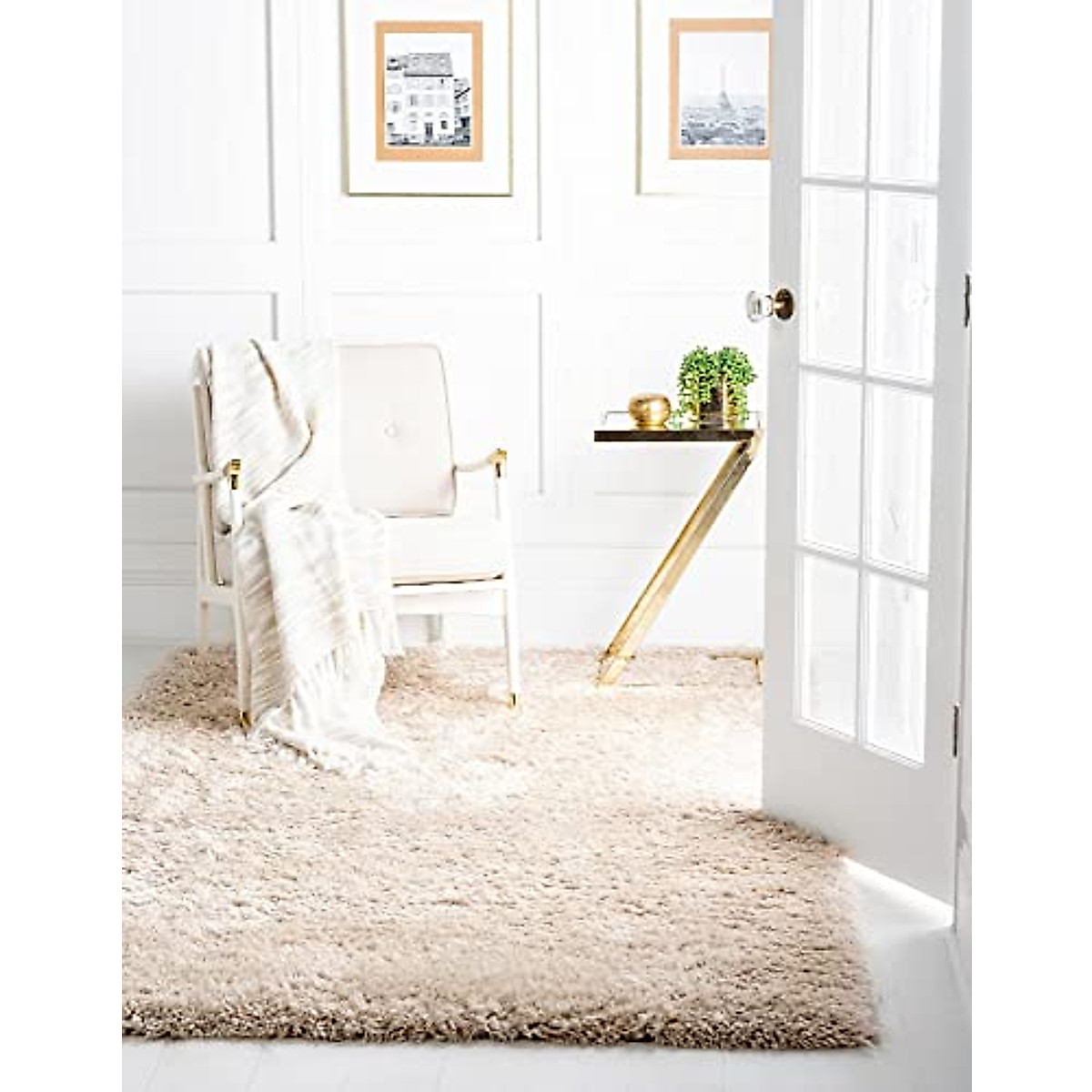Rugs.com Marilyn Monroe™ Shag Collection Rug – 6' x 9' Blonde Shag Rug Perfect for Bedrooms, Dining Rooms, Living Rooms
