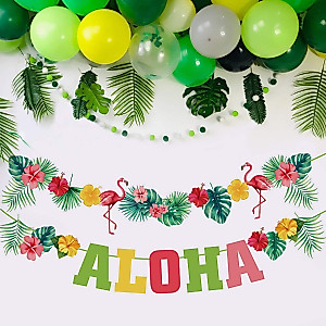 Hawaiian Aloha Party Decorations - Luau Party Supplies - Tropical Theme Summer Beach Pool Party Decorations - Luau Birthday Party Decor