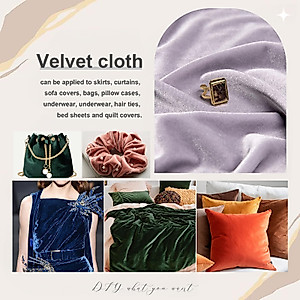 KKJIAF Black Stretch Velvet Fabric 60 Inch Wide, 1 Yard Soft Stretchy Fabric for Sewing Clothes, Apparel, Costume, Crafts - 90% Polyester 10% Spandex