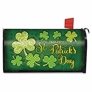 Lucky Shamrocks St. Patrick's Day Magnetic Mailbox Cover Patterned Clover