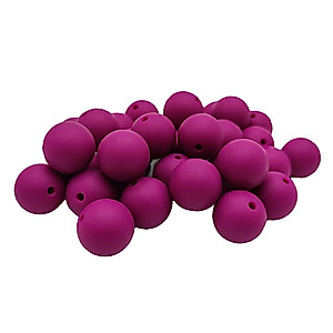 100pcs Magenta Color Silicone Round Beads Sensory 15mm Silicone Pearl Bead Bulk Mom Necklace DIY Jewelry Making Decoration