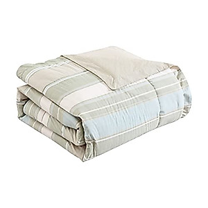 Tommy Bahama - Queen Comforter Set, Reversible Cotton Bedding with Matching Shams & Bonus Throw Pillows, All Season Home Decor (Serenity Green, Queen)