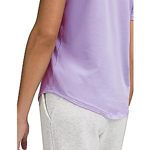 Lulucheri Women's Workout T-Shirt Short Sleeve Lightweight Crew Neck Shirts Yoga Running Exercise Athletic Tee Top (Medium, Spring Lilac)