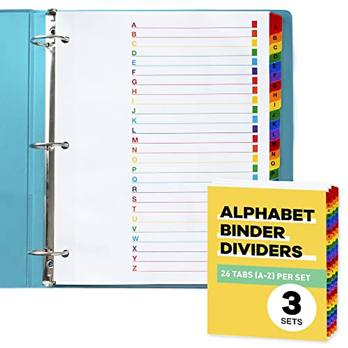 Organize with A-Z Binder Dividers - 3 Sets for 3 Ring Binders