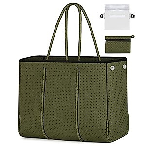 IBFUN Neoprene Tote Bag Large Beach Bag for Women Pool Gym Tote Bag Travel Tote Bag