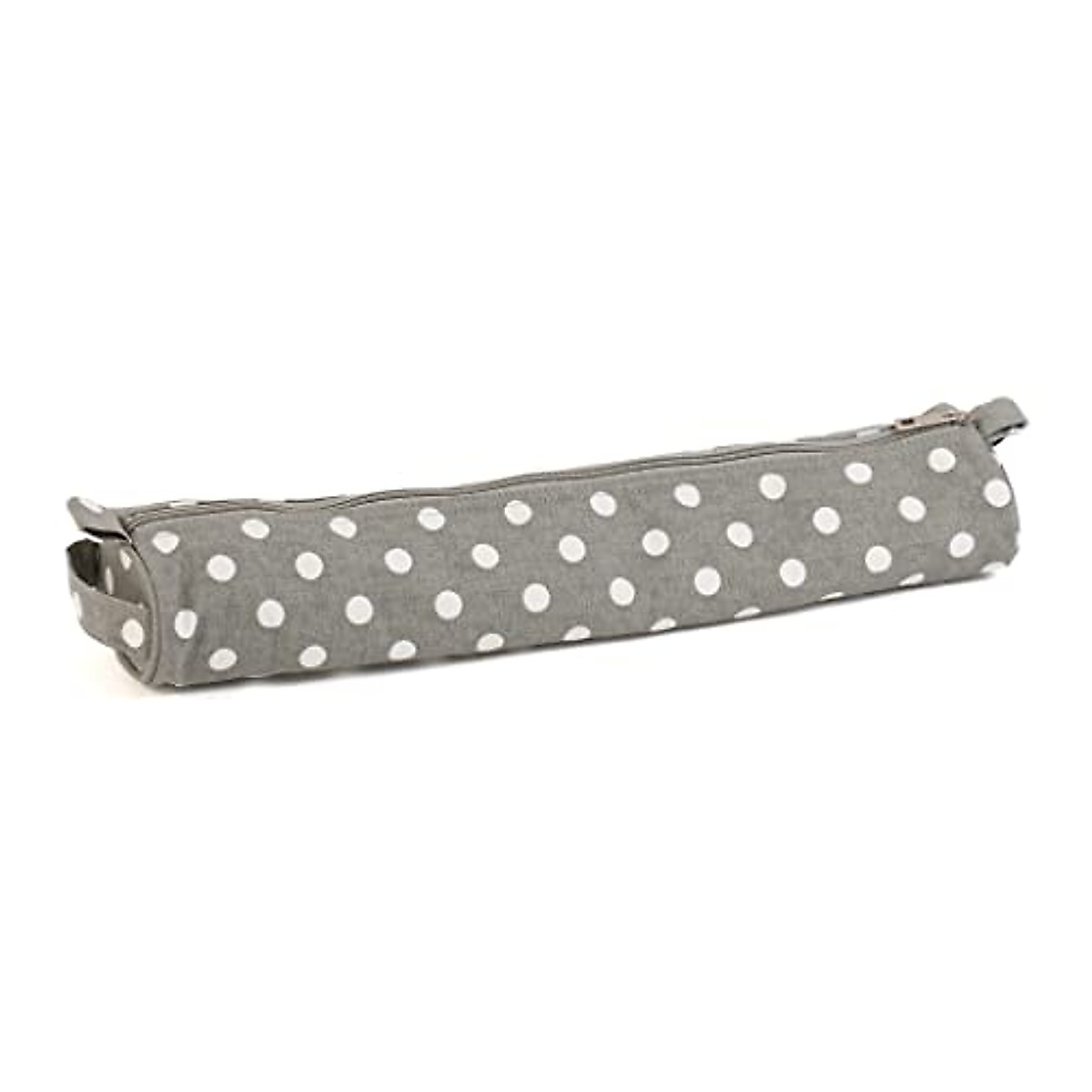 Hobby Gift Exclusive Knitting Pin Storage Case, Crochet Hook Case, Knitting Accessories, Pencil Case 12 x 41 x 7.5cm, Polka Dot Grey