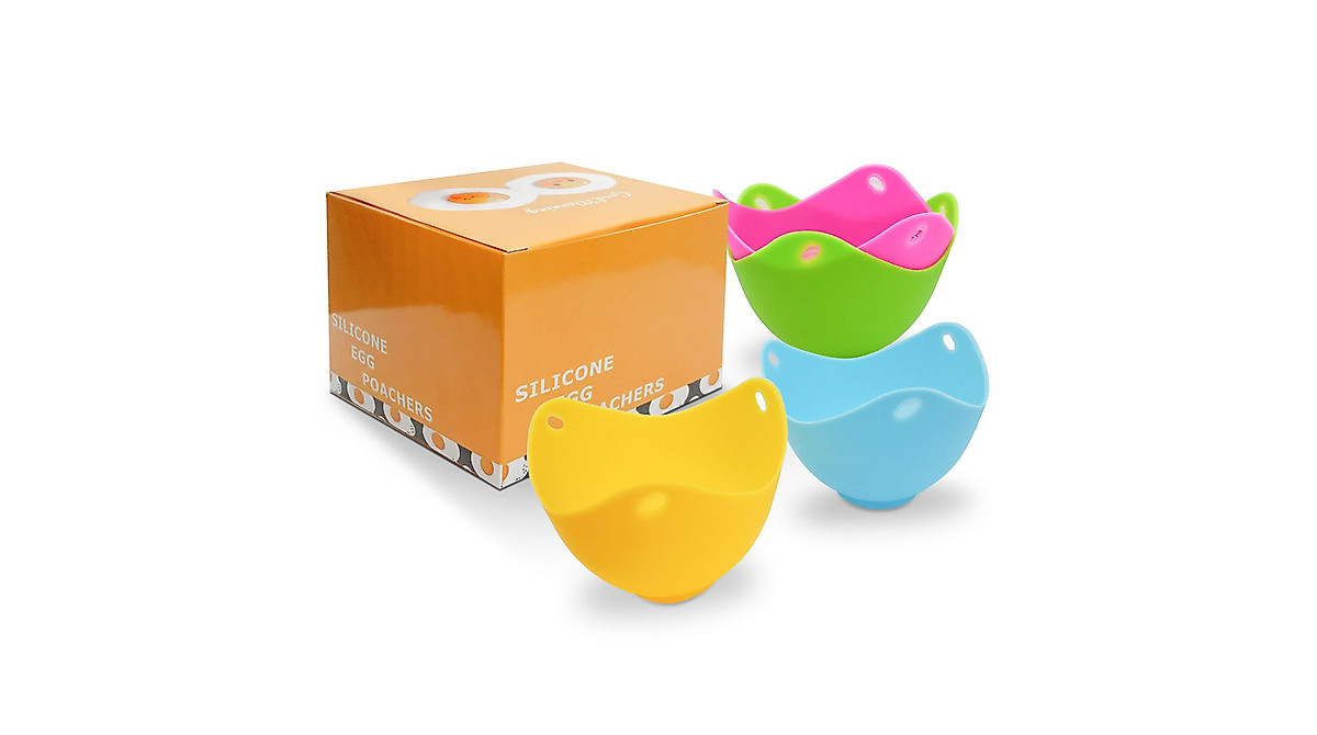 Easy Clean Silicone Egg Poacher Cups - Pack of 4