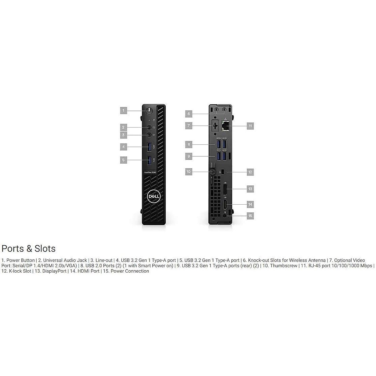 Dell OptiPlex 3080 Micro Form Factor Business Desktop, Intel Core i5-10500T Processor, 16 GB DDR4 RAM, 1 TB SSD, WiFi, HDMI, Display Port, Bluetooth, Windows 10 Pro (Latest Model), Black