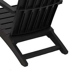 Tidyard Patio Adirondack Chair Black Polypropylene Outdoor Fire Pit Chair Wooden Garden Armchair for Porch Pool Lawn Deck Backyard Balcony Outdoor