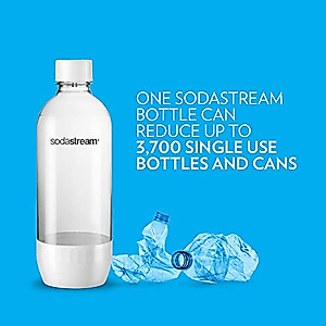 SodaStream Dishwasher Safe 1L Classic DWS Carbonating Bottle White (twinpack), (Pack of 2)