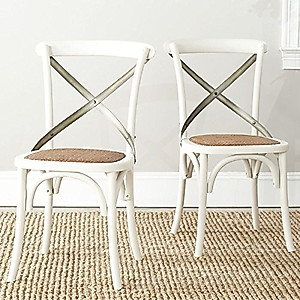 Safavieh American Homes Collection Eleanor Farmhouse X-Back Antique White Dining Chair (Set of 2)