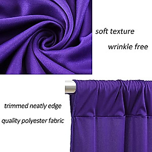AK TRADING CO. 10 feet x 10 feet Purple Polyester Backdrop Drapes Curtains Panels with Rod Pockets - Wedding Ceremony Party Home Window Decorations (DRAPE-5x10-PURPLE)