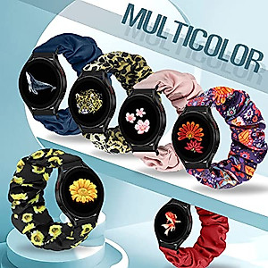 Runostrich Compatible with Samsung Galaxy Watch 6/5/4 40mm 44mm/Galaxy Watch 6/4 Classic/Watch 5 Pro Bands, 10pack 20mm Scrunchie Cute Stretchy Watch Band for Garmin Vivoactive 3/Venu/Venu 2 Plus