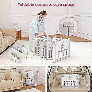 Baby Playpen, Dripex Foldable Playpen for Babies and Toddlers, Baby Fence Play Area, Custom Shape, Easy Assemble and Storage, Play Yard for Babies Safety, Indoor Outdoor Baby Play Pen