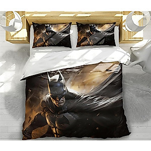 MattUi Kids Boy 3D Printed Bat Animal Bedding Soft Microfiber Quilt Sheet Set, Double Teen Bedroom Decor 1 Duvet Cover 2 Pillow Cases (1,Twin 68x86in + 20x30in)