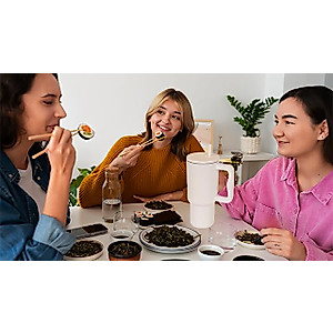 HIZEE 40 oz Tumbler with Handle and Straw,Reusable Stainless Steel Water Bottle Travel Mug Cupholder Friendly,Keeps Cold for 34 Hours, Gifts for Women Men Him Her(white)