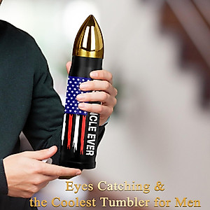 RHONGE Uncle Gifts, Best Uncle Ever Tumbler With Lid 17 Oz, Uncles Birthday Gift From Niece Nephew, Father's Day Present, Bullet Insulated Cup, Travel Cup