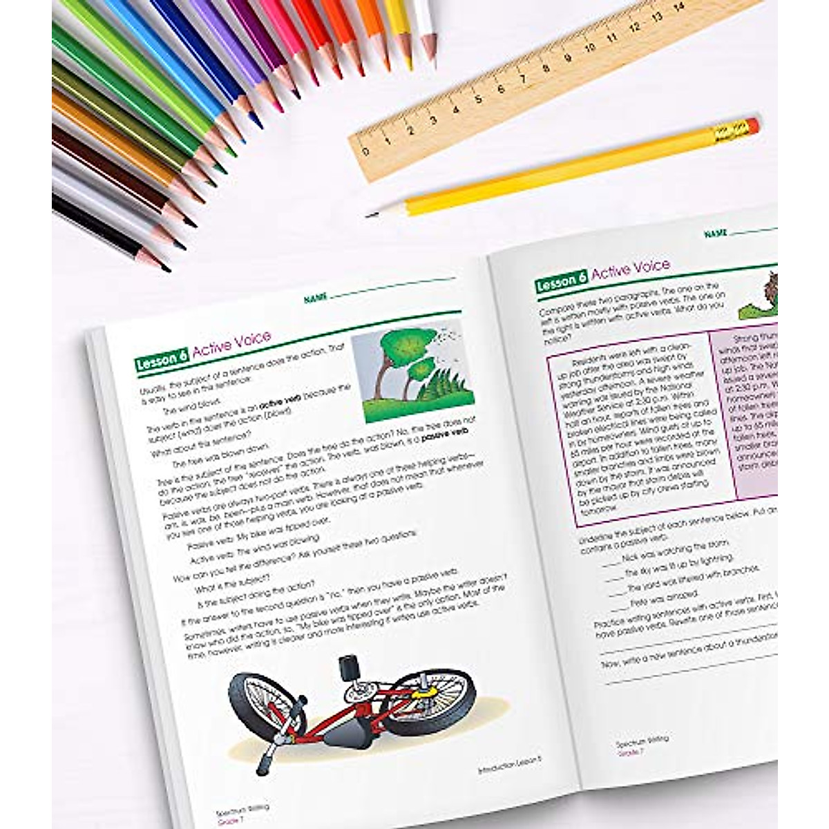 Spectrum 7th Grade Writing Workbooks, Ages 12 to 13, 7th Grade Writing, Informative, Argumentative, Comparative, and Fiction Story Writing Prompts, Writing Practice for Kids - 136 Pages
