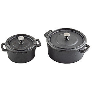 Tablecraft 16 oz Cocotte with Lid, Cast Iron & Stainless Steel Knob