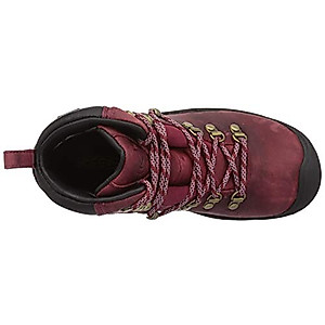 KEEN Women's Pyrenees Mid Height Waterproof Hiking Boots, Tibetan Red/Black, 9.5