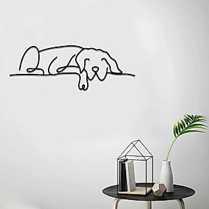 Matani Metal Dog Wall Decor | Dog Wall Art | Metal Wall Art | Metal Wall Decor | Minimalist Room & Living Room Wall Décor (Sleeping Dog)