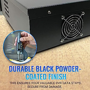 Heavy Duty Steel 18" x 18" x 5" DVR/PC Security Lock box with 16 Gauge steel walls, Exhaust Fan, Great electonics lock box for stores, gyms, classrooms, and any public place (BLACK, 15" x15"x5")