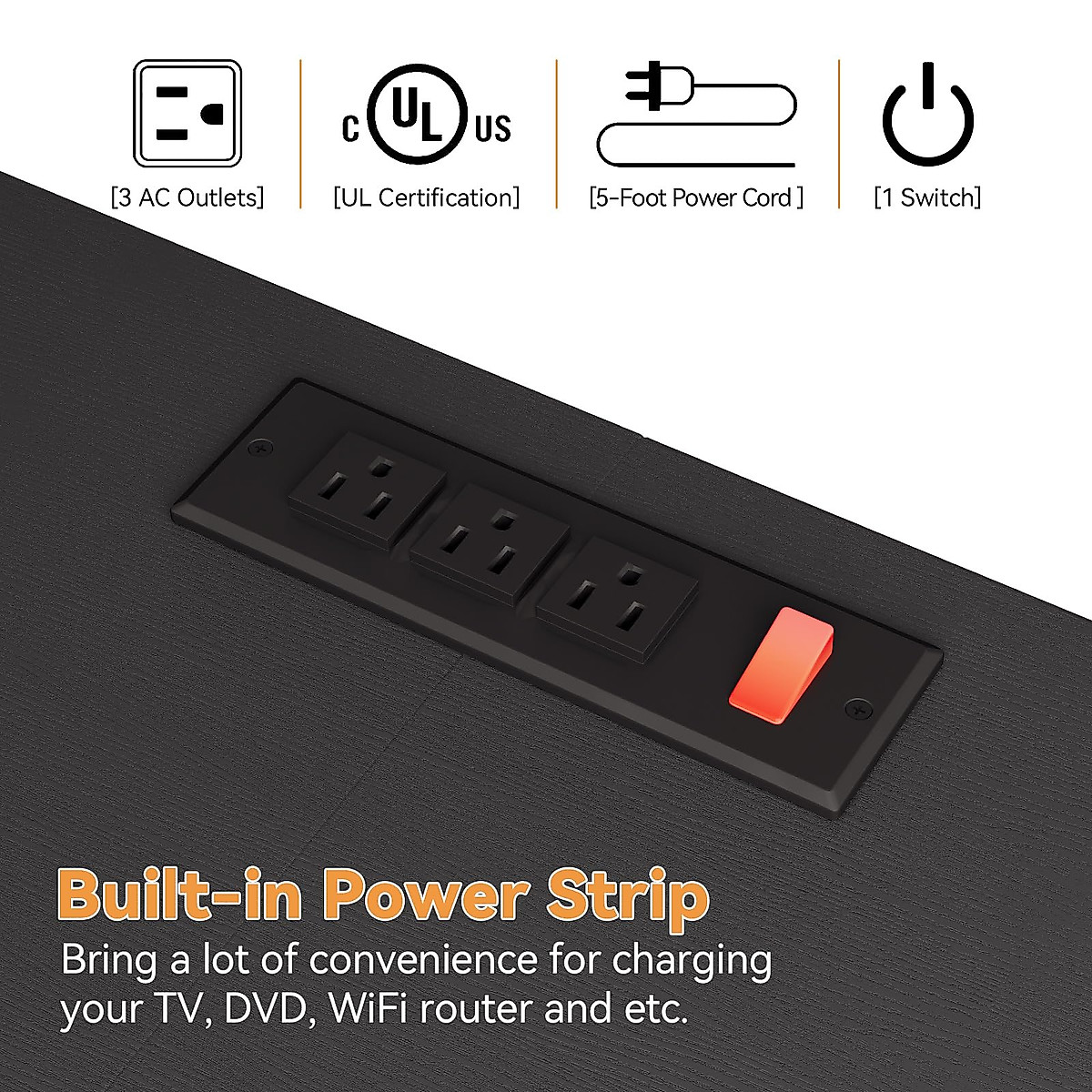 Jojoka Wide Dresser with 10 Large Drawers for 55'' Long TV Stand with Power Outlet Entertainment Center, Storage Fabric Drawer Unit for Bedroom, Closet, Entryway, Sturdy Metal Frame, Black willow