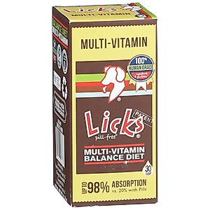 Licks Pill Free Dog Multivitamin - Dog Supplement with Vitamin C, D, and Calcium - Multivitamin Pet Supplies - Gel Packets - 30 Use