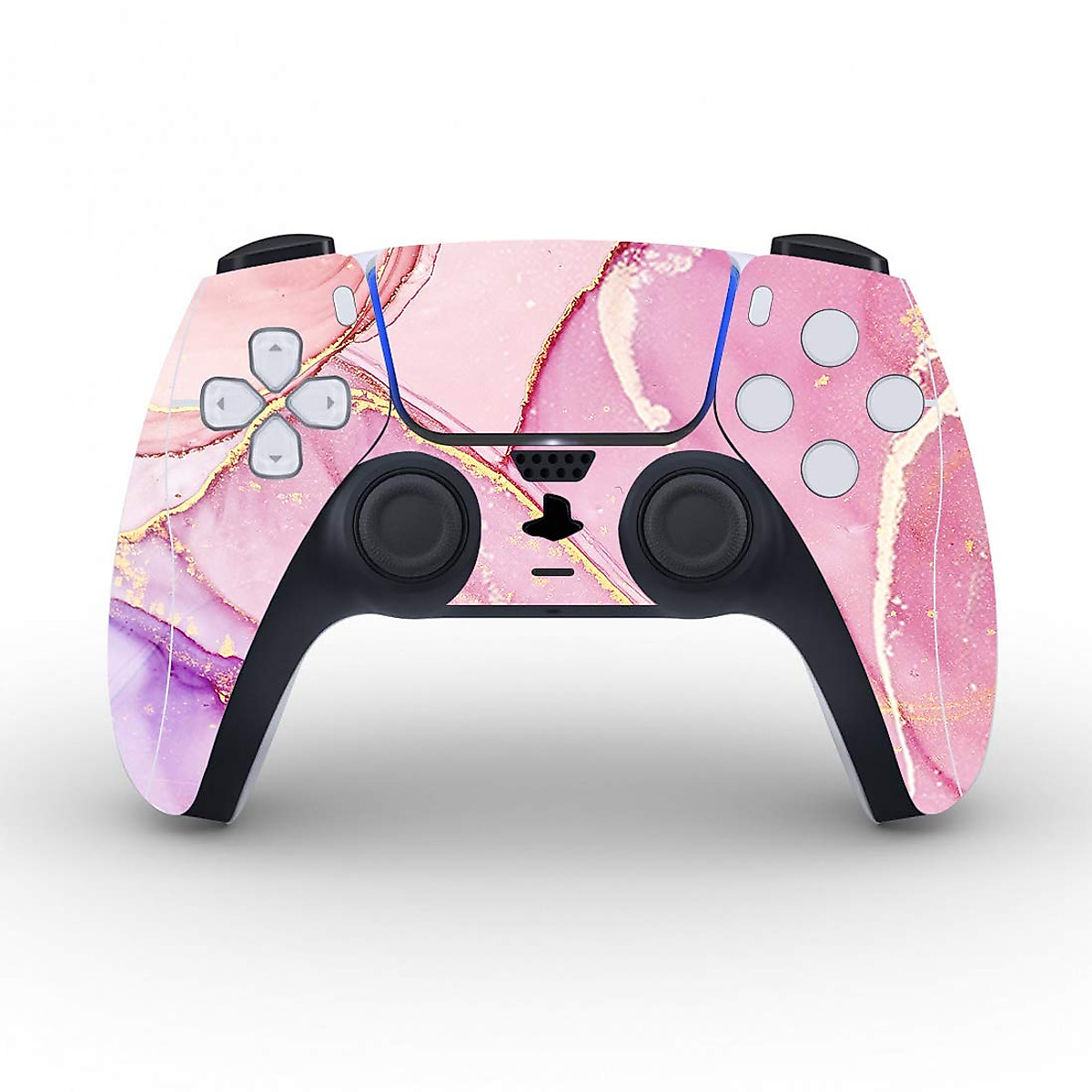 PlayVital Cosmic Pink Gold Marble Effect Full Set Skin Decal for ps5 Console Disc Edition, Sticker Cover for ps5 Controller & Charging Station & Headset & Media Remote