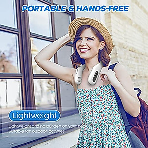 iDEART Bladeless Neck Fan, Neck Fans Portable Rechargable, 3 Speeds Ultra Quiet Personal Fan Hands-Free USB Rechargeable for Running Hiking Outdoors