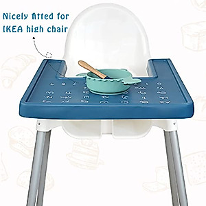 Baby High Chair Placemat for IKEA Antilop High Chair, Silicone Placemat Dishwasher Safe, BPA Free Highchair Tray Accessories for Toddler and Babies