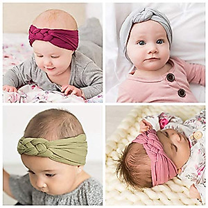 jollybows 20pcs Baby Girls Nylon Headbands Hairband Elastic Turban Hair Accessories for Kids Toddlers Infants
