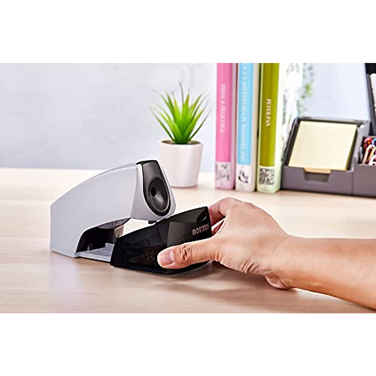 Bostitch Personal Electric Pencil Sharpener - Electrical Automatic Powerful Motor for Fast Sharpening - Compact Electric Sharpener - Includes Sharpening Tray & Safety Switch for Home, School, Office