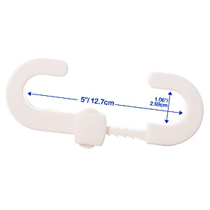 Dreambaby Secure -A-Lock - Child Proof Sliding Safety Locks - Suitable for Mushroom Knobs & D-Shaped Cabinet Door Handles - White - Model ‎L712