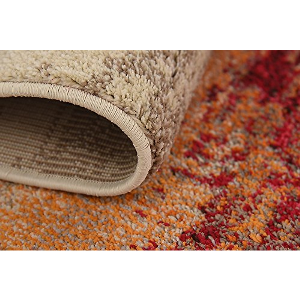 Unique Loom Estrella Collection Abstract, Rustic, Modern, Gradient, Distressed Area Rug (7' 0 x 10' 0 Rectangular, Pink/Navy Blue)