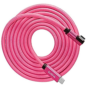 KONDOR BLUE X iJustine Pink Braided USB-C to USB-C Right Angle | USB 3.1 Gen 2 | 10Gb/s Data Transfer Speeds | 100W Charging | 6FT
