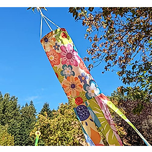 Madrona Brands Bright Flowers Windsock | Durable Outdoor Hanging Decoration | Yard, Garden, Patio, Home and More | 60-Inch