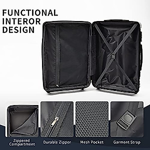 Merax Luggage Sets 3 piece Carry on Luggage Suitcase Sets of 3, Hard Case Luggage Sets Clearance Expandable
