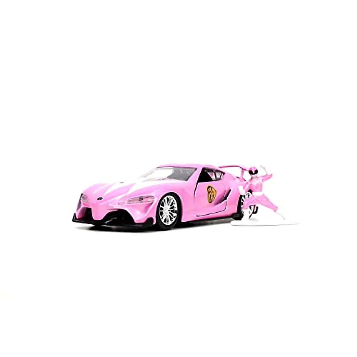 Mighty Morphin Power Rangers 1:32 Toyota FT-1 Concept Die-cast Car with 1.65" Pink Ranger Figure, Toys for Kids and Adults