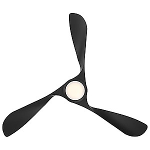WAC Smart Fans Swirl Indoor and Outdoor 3-Blade Smart Home Ceiling Fan 54in Matte Black with 3000K LED Light Kit and Remote Control works with Alexa and iOS or Android App