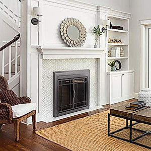 Pleasant Hearth Edinburgh Glass Firescreen Gunmetal - Small