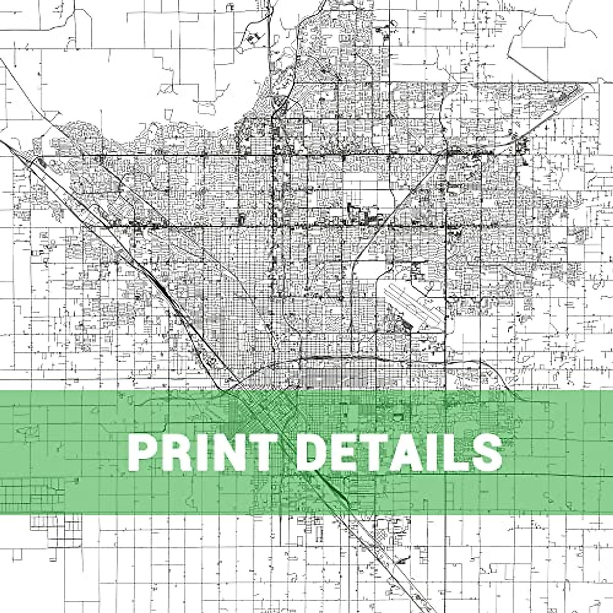 Dear Mapper Fresno United States View Abstract Road Modern Map Art Minimalist Painting Black and White Canvas Line Art Print Poster Art Line Paintings Home Decor (Set of 3 Unframed) (16x24inch)