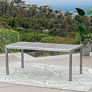 Christopher Knight Home Coral Outdoor 7 Piece Dining Set with Table, Gray