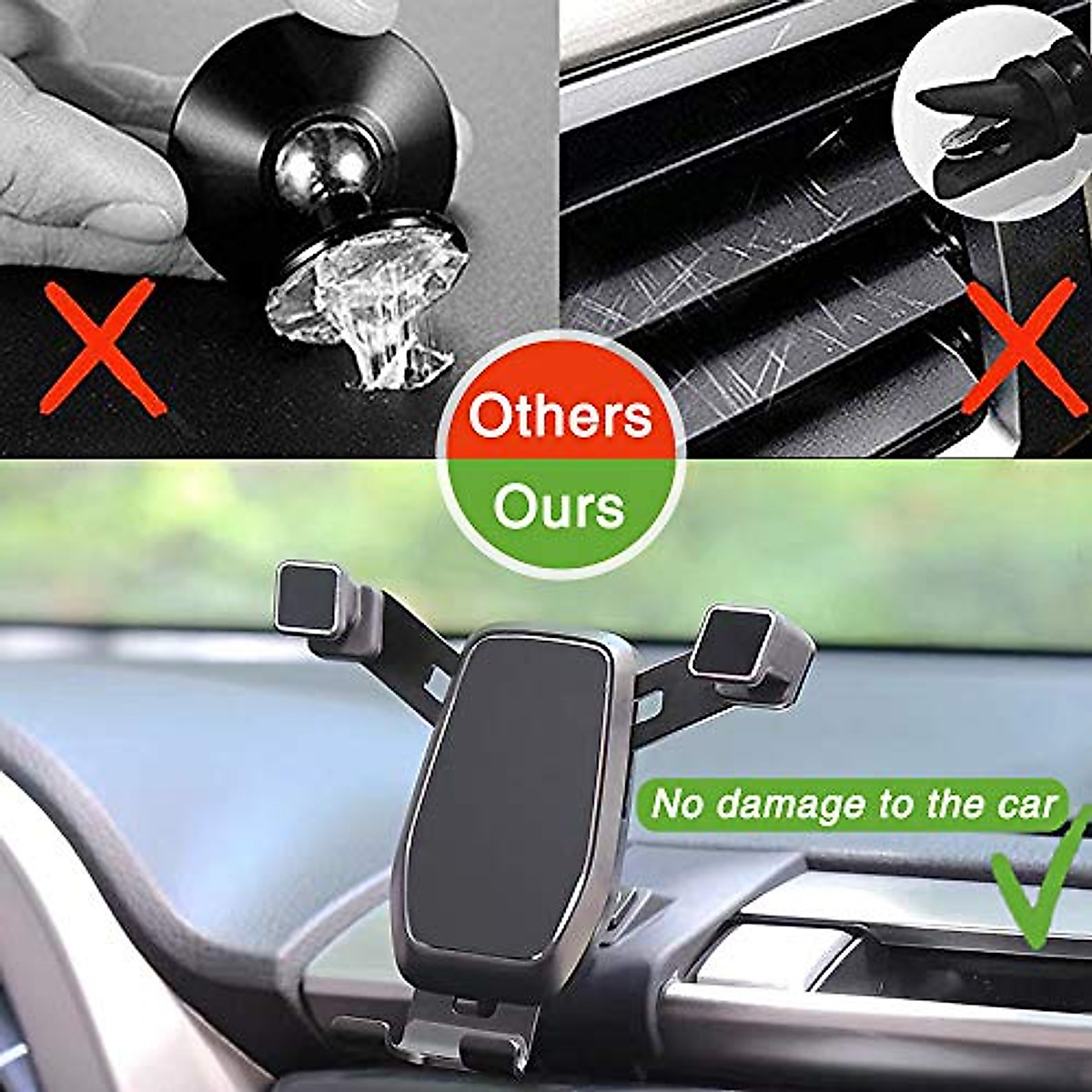 AYADA Phone Holder Compatible with Toyota RAV4, Phone Holder Phone Mount Upgrade Design Gravity Auto Lock Stable Without Jitter Easy to Install 2013 2014 2015 2016 2017 2018 Hybrid Accessories