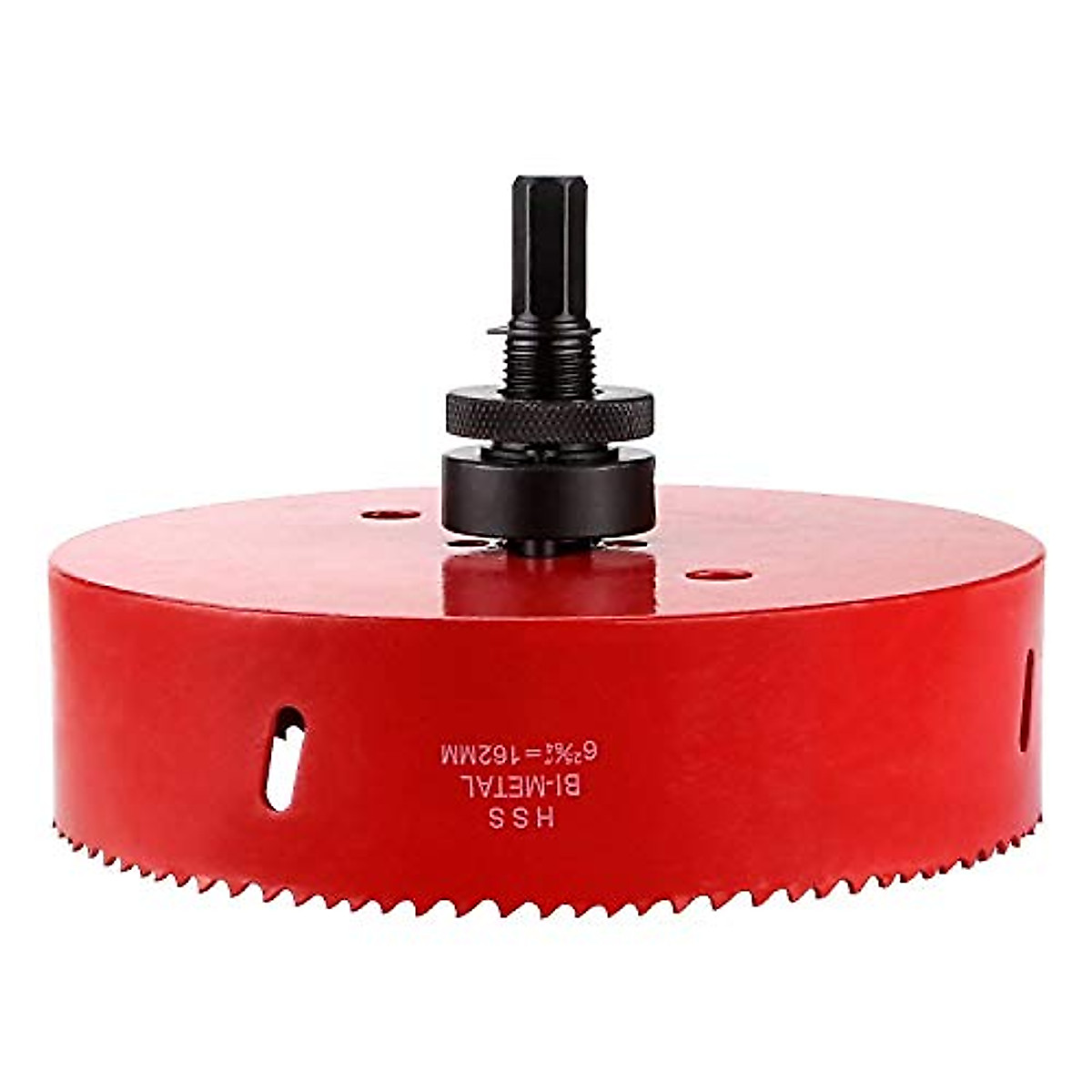 6-3/8 Inch Hole Saw with Heavy Duty Arbor - 38mm Cutting Depth HSS Bi-Metal Hole Cutter for Can Light Recessed Light, Smoothly Cutting in Wood, Plastic, Drywall and Metal Sheet