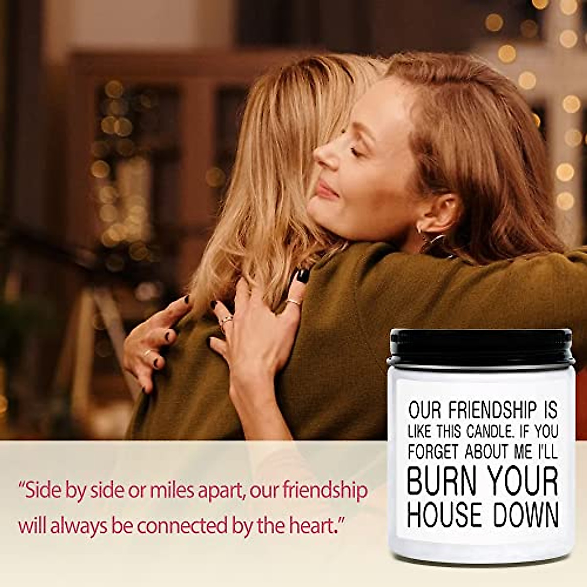 Lavender Scented Candle - Friendship Gifts for Women Best Friend - BFF Birthday Gifts for Friend Female Leaving- Bestie Going Away Gift - Funny Mothers Day Galentines Day Gifts for Friend