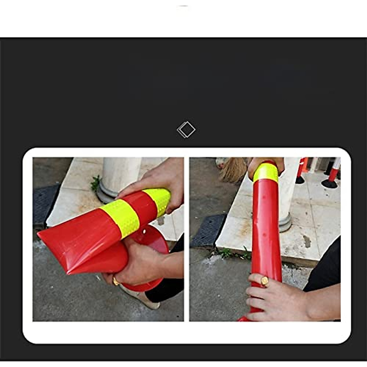 BREWIX Parking Post, Parking Barrier, for Parking Lot Car Parking Space Lock Bollard,Plastic Traffic Post for Security Driveway Parking Parking