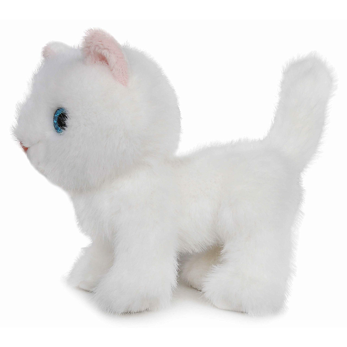 Ice King Bear Fluffy Little Cat Stuffed Animal Small Plush Toy 6 Inches (White)