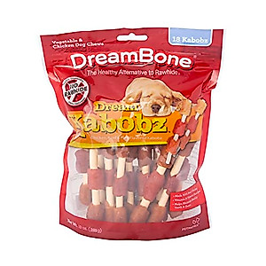 DreamBone Dream Kabobz, Rawhide Free Dog Chew Sticks Made Made with Real Chicken and Vegetables, 18 Count
