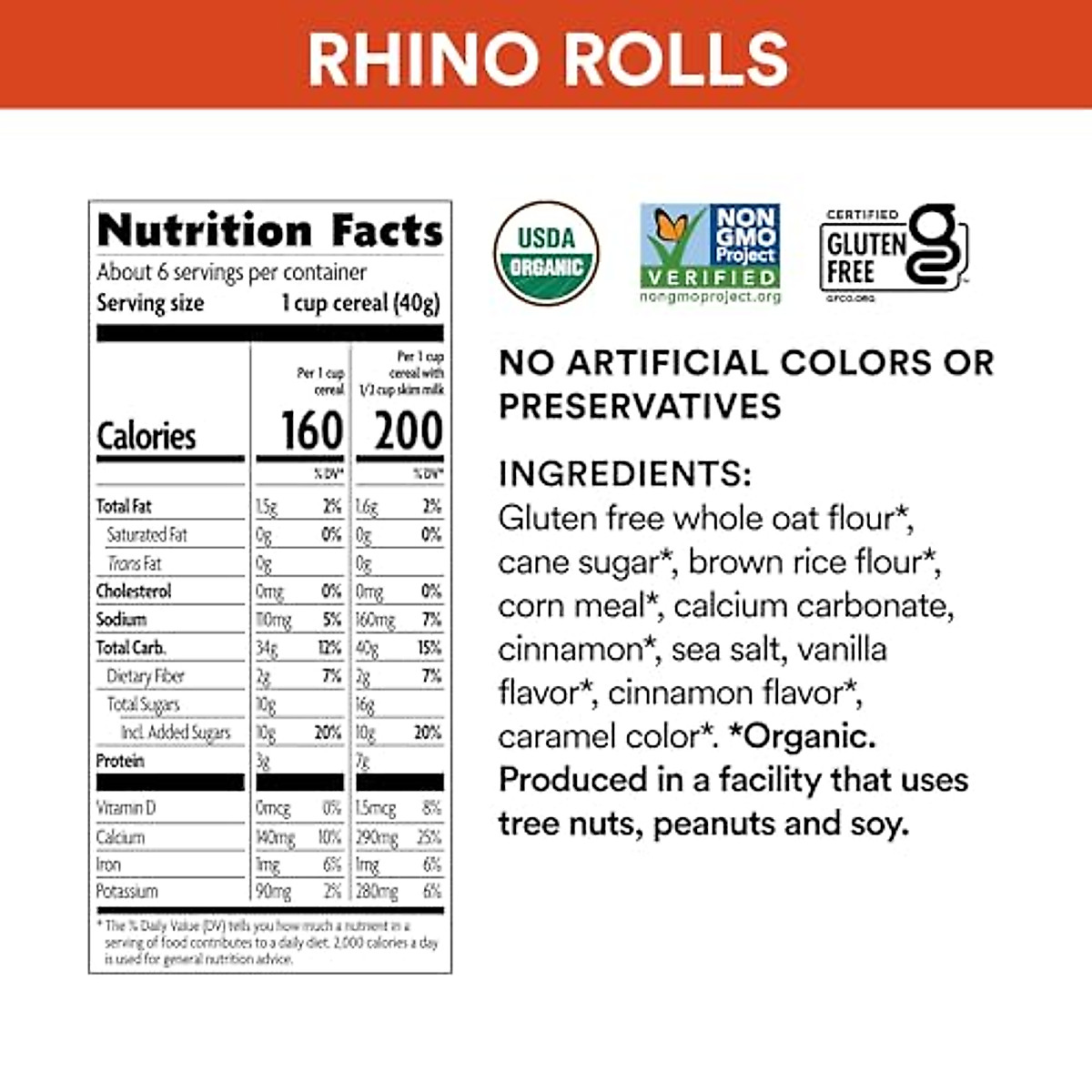 EnviroKidz Rhino Rolls Organic Cinnamon Bun Cereal,9.5 Ounce,Gluten Free,Non-GMO,EnviroKidz by Nature's Path